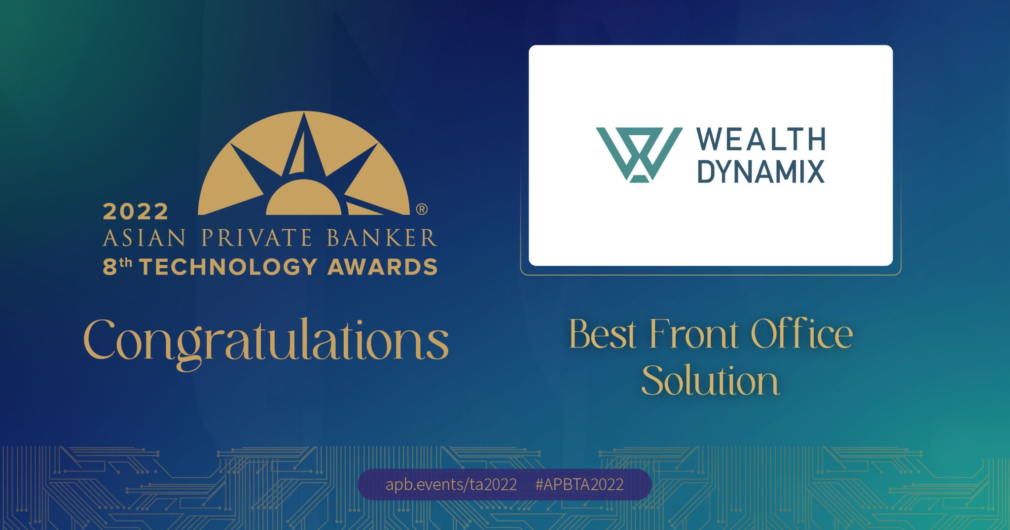 Wealth Dynamix has been awarded Best Front Office Solution in the Asian Private Banker ...